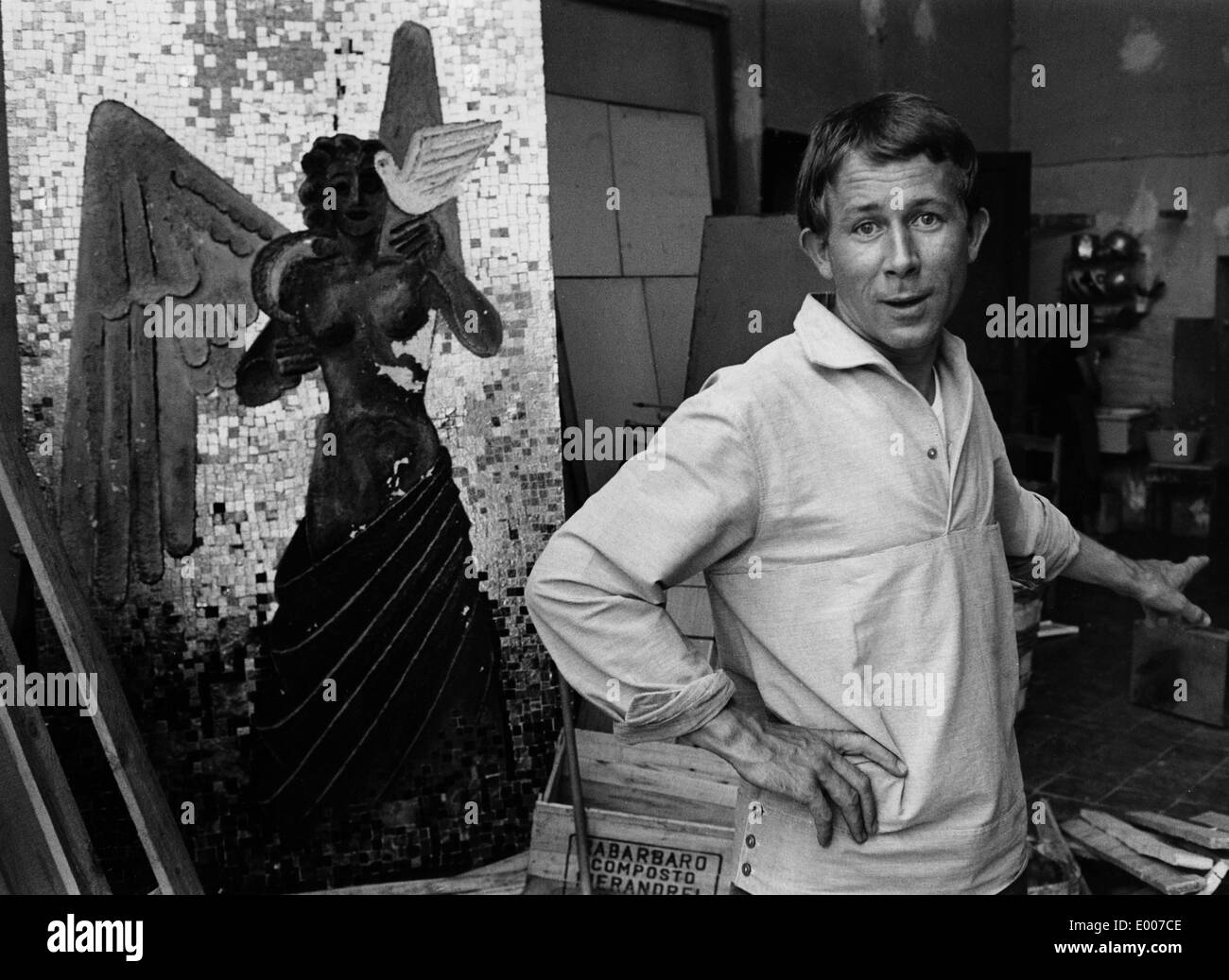 Sculptor Fritz Koenig in the Villa Massimo, 1957 Stock Photo - Alamy
