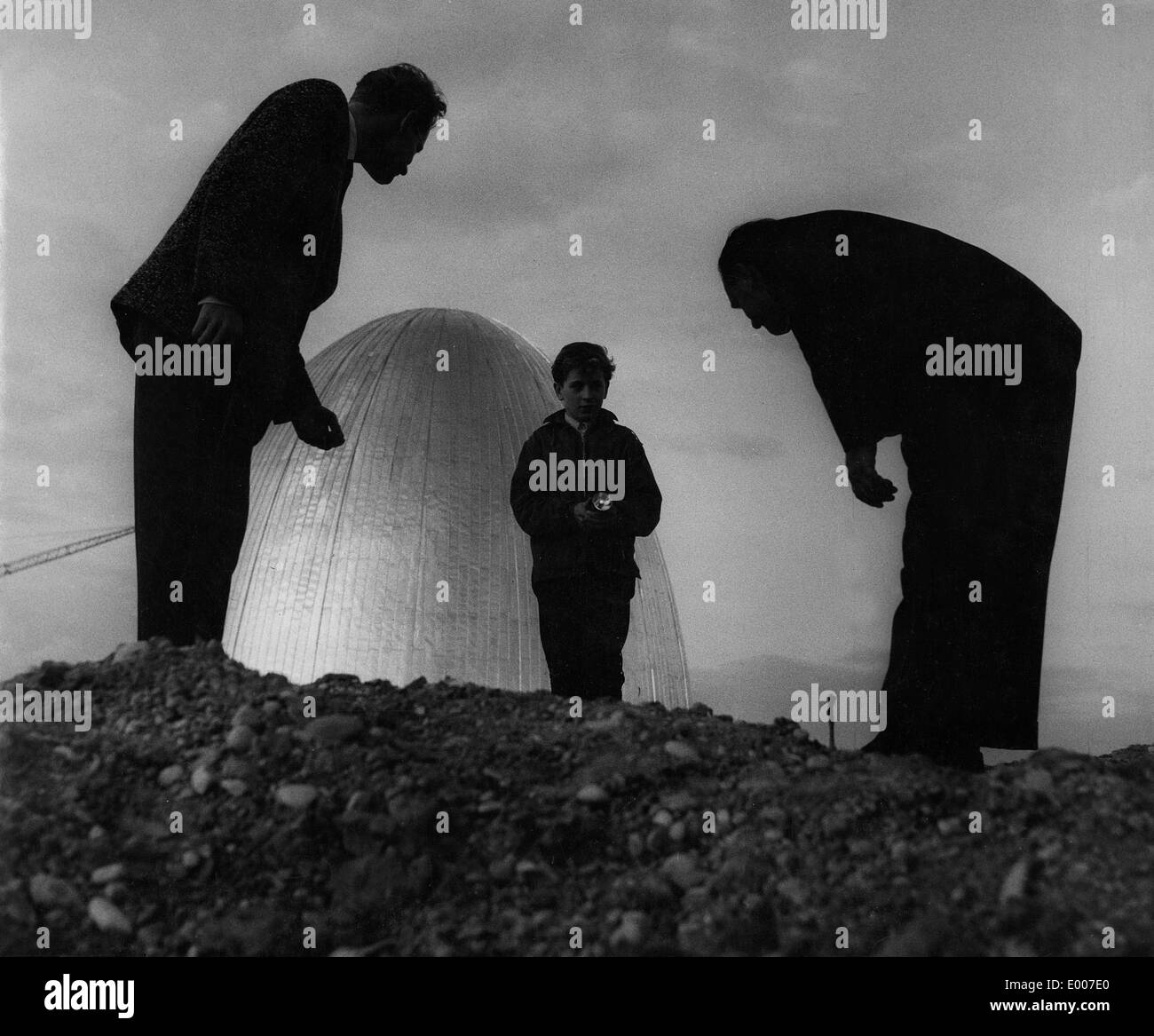 People in front of the nuclear research reactor of Garching Stock Photo ...