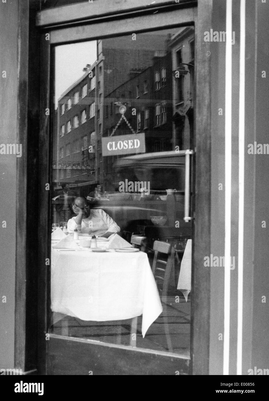 Restaurant shop sign Black and White Stock Photos & Images - Alamy