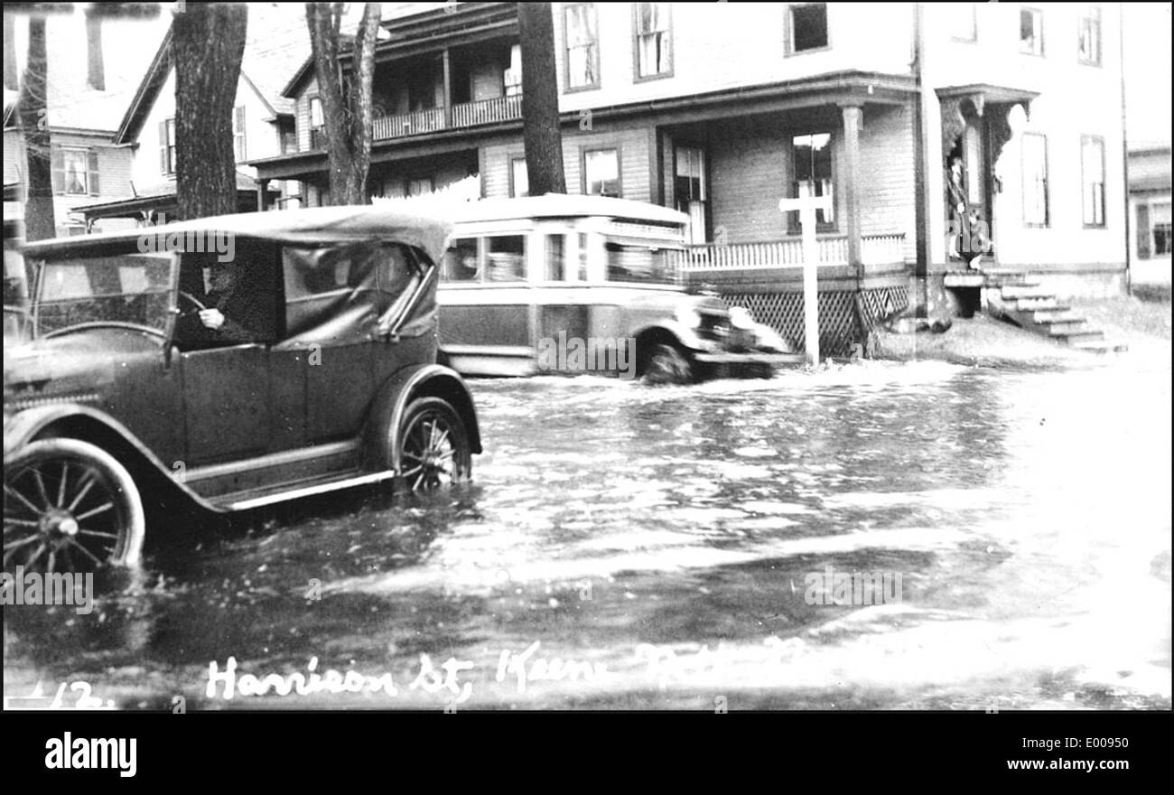This photograph documents the severe flood in 1927 along Harrison ...