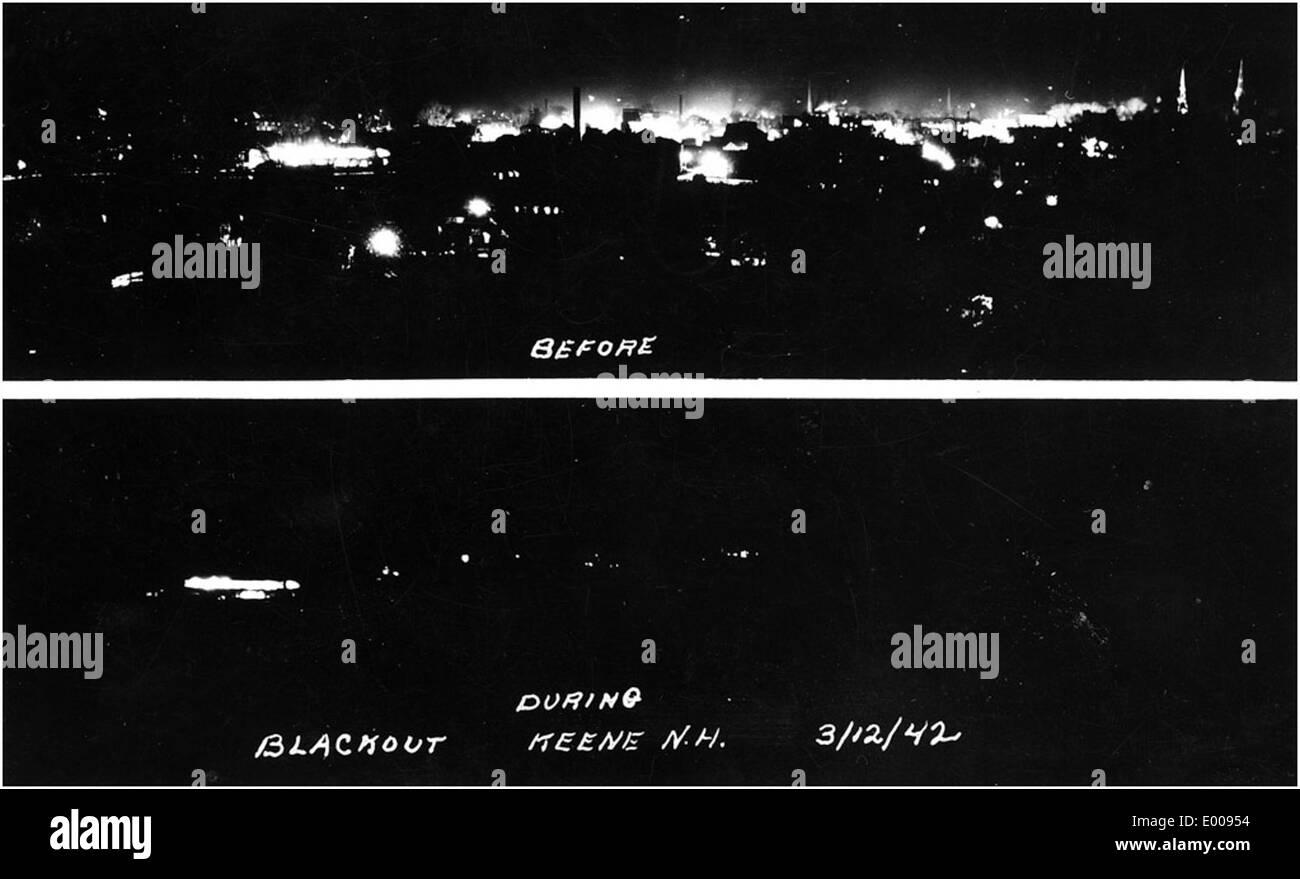 This image captures the blackout in Keene, New Hampshire, during World ...