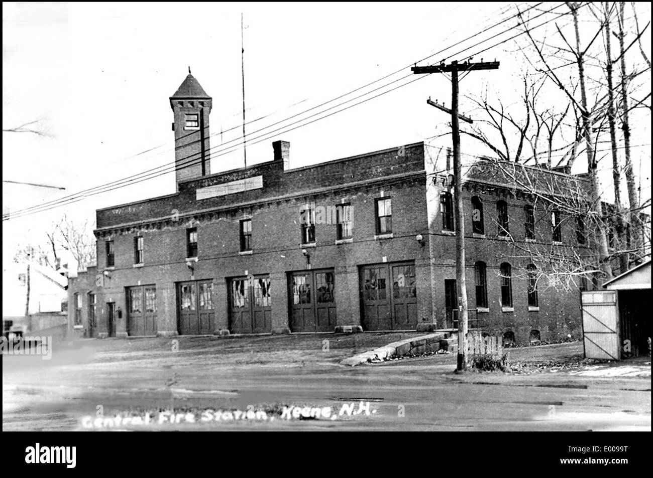 This historical photograph showcases the Keene Fire Station in 1926 ...