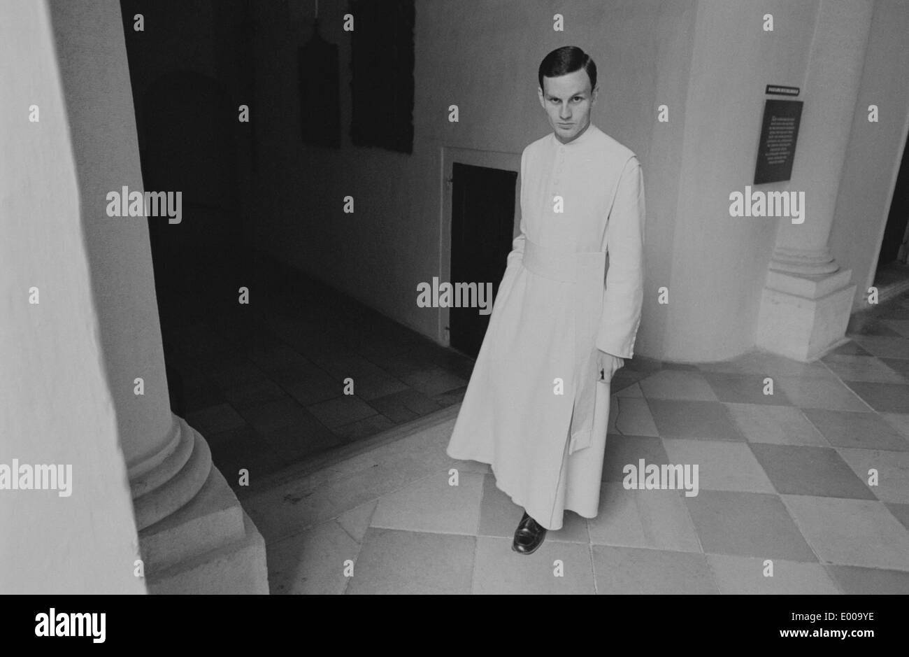 Monk in a monastery Stock Photo - Alamy