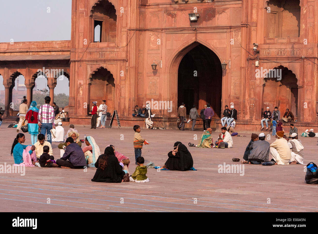 New Delhi, India. Muslims Waiting for Afternoon Prayers in the ...
