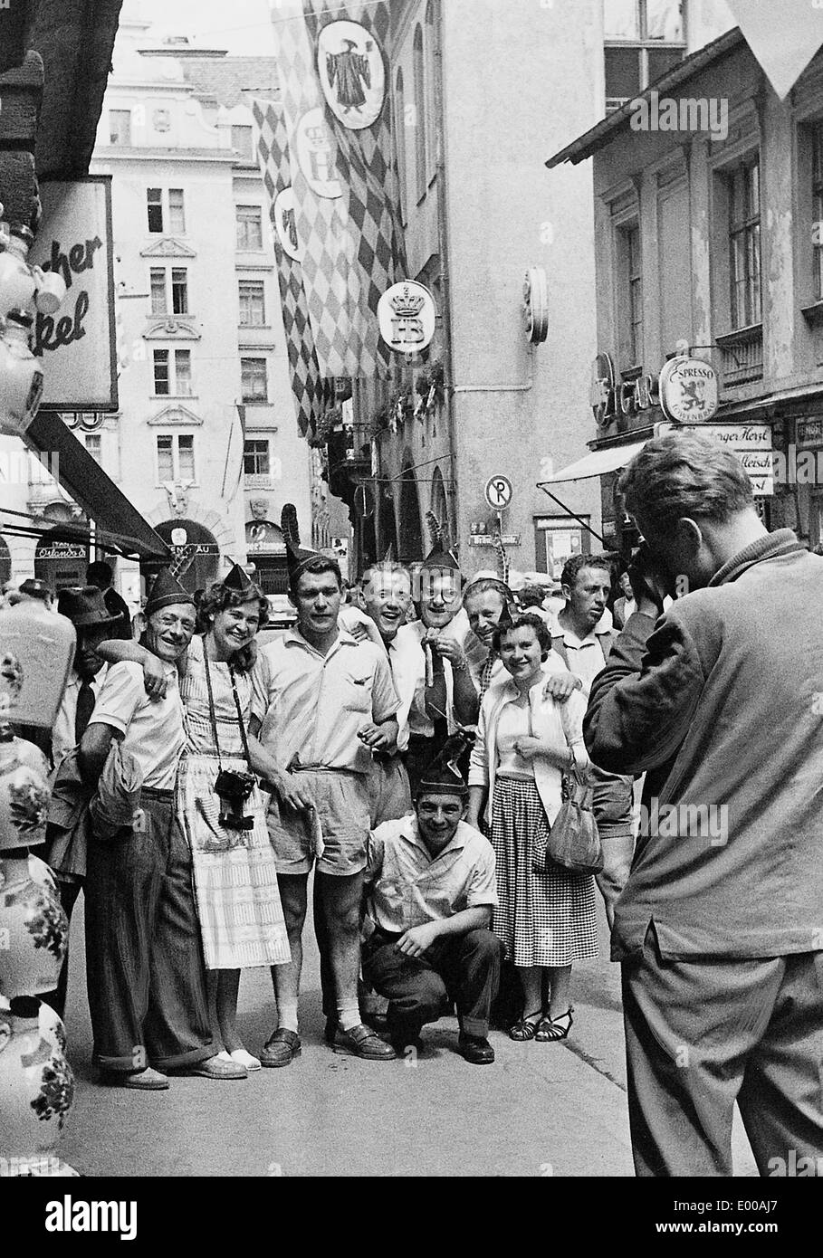 Tourists in Munich, 1958 Stock Photo - Alamy