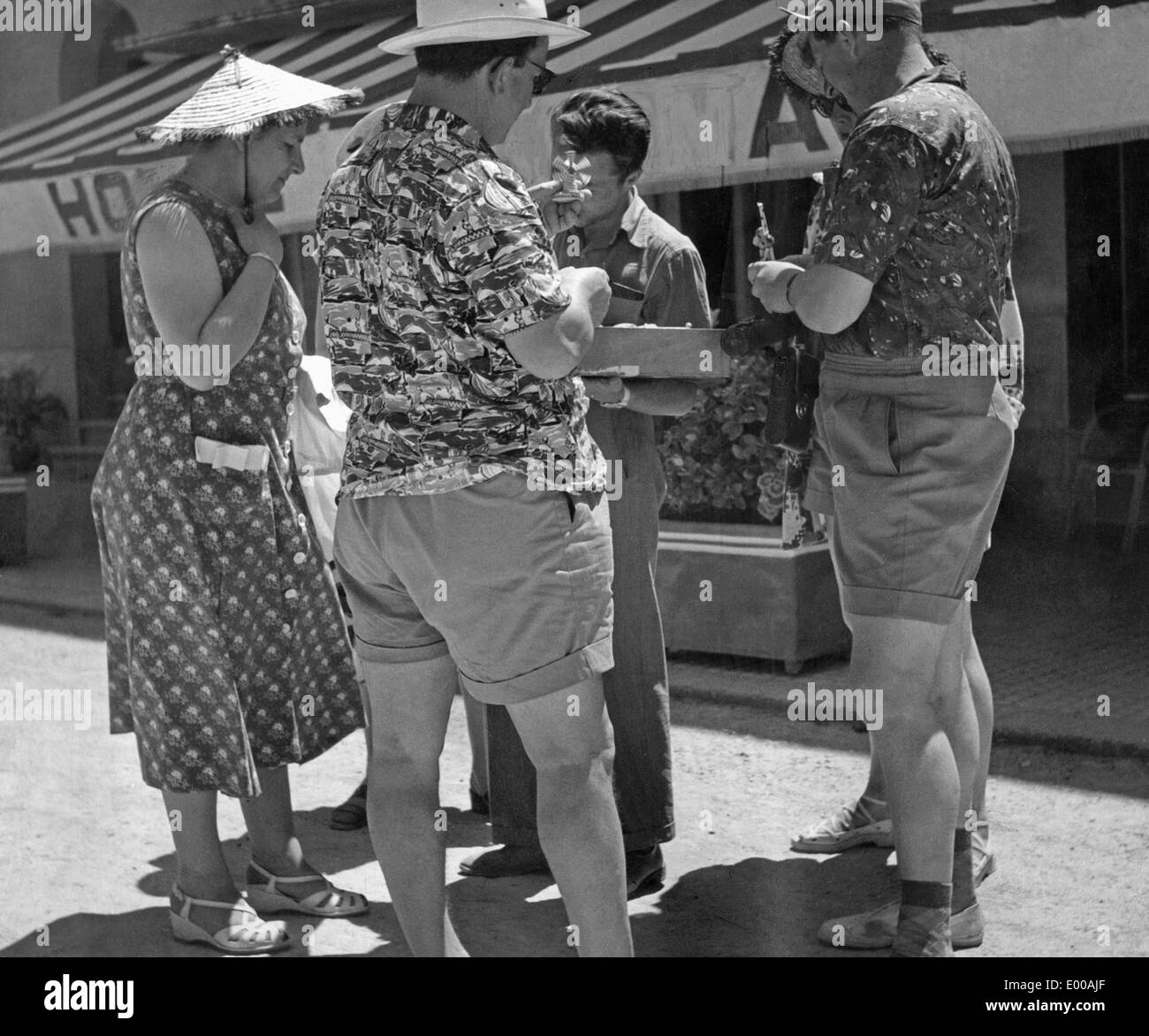 German tourists on Mallorca, 1955 Stock Photo - Alamy
