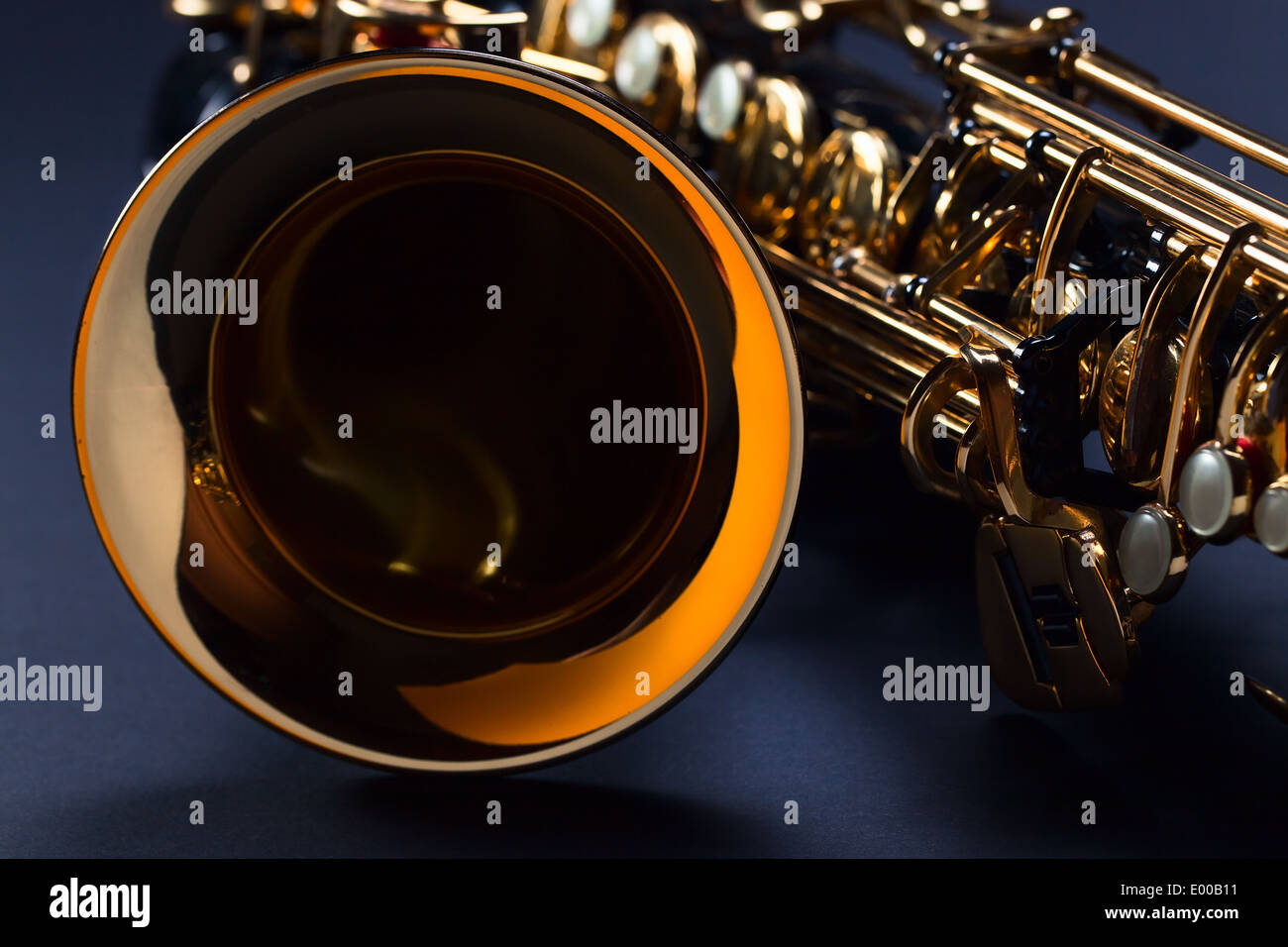 closeup of black saxophone , focus on foreground Stock Photo - Alamy