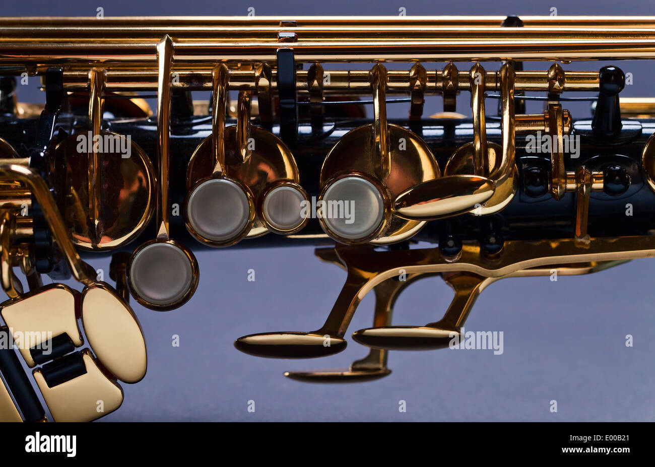 closeup of black saxophone , focus on foreground Stock Photo - Alamy