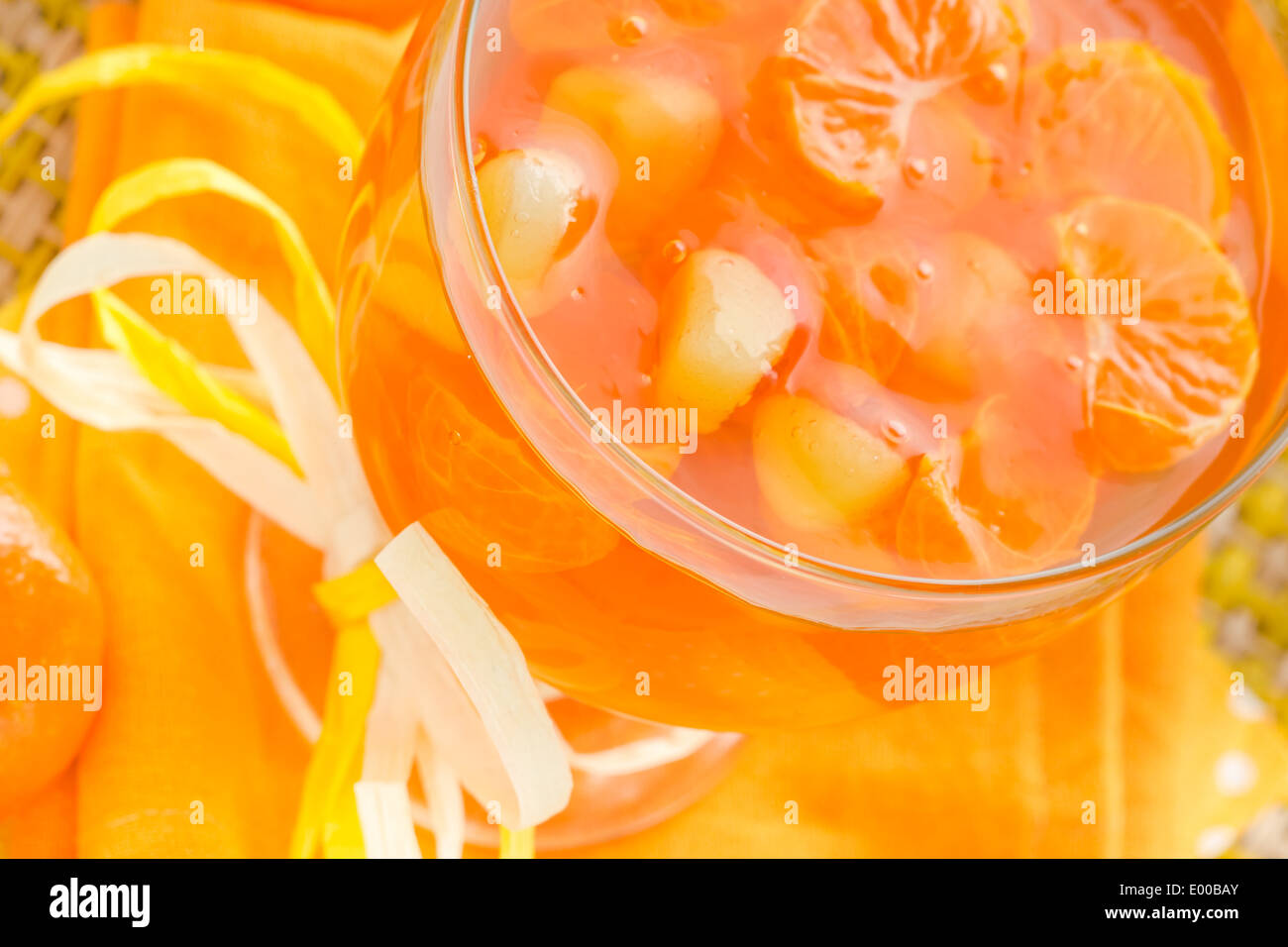 Delicious fruit jelly with orange in glass Stock Photo - Alamy