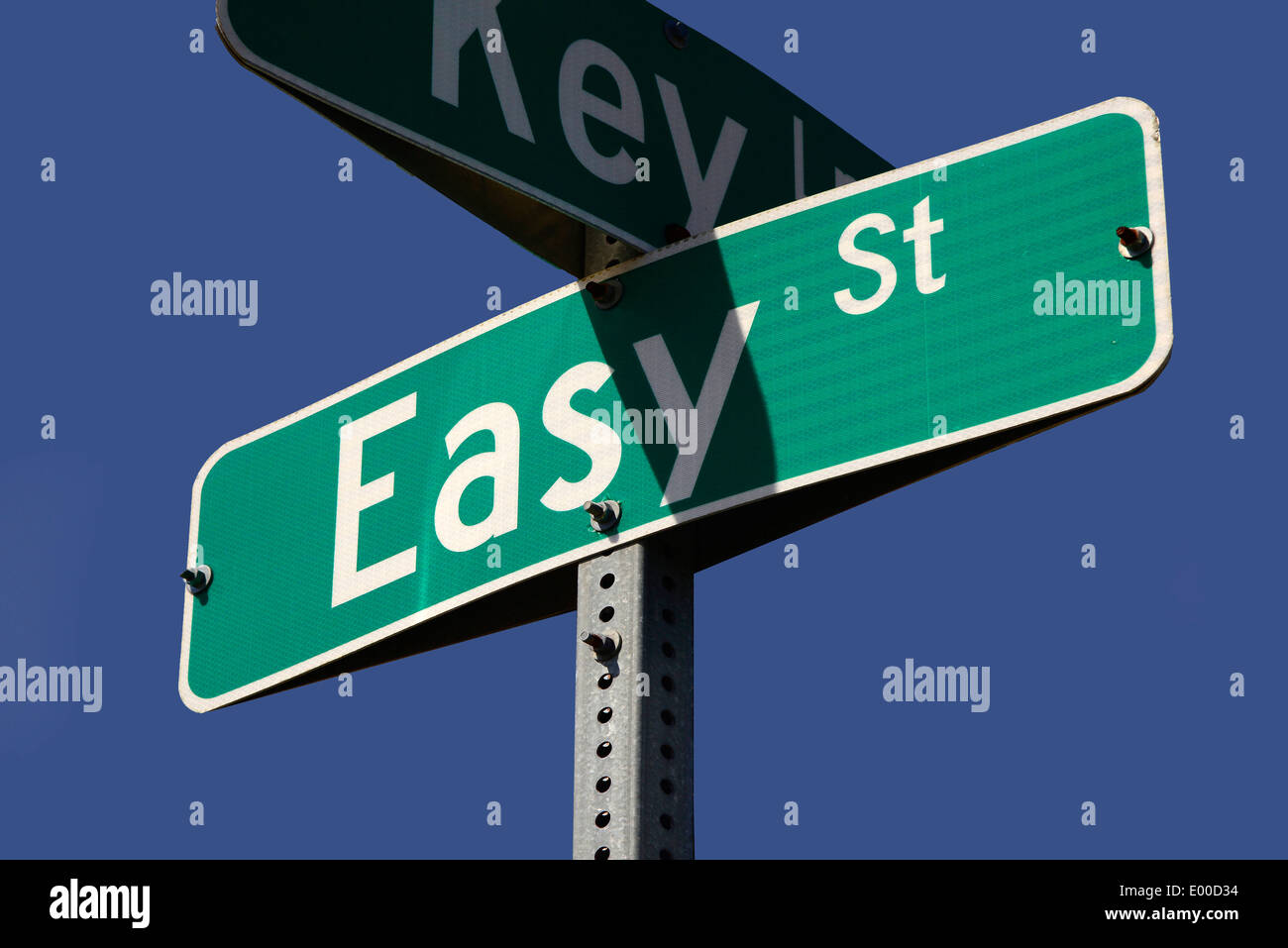 Street sign with symbolic Easy Street Stock Photo - Alamy