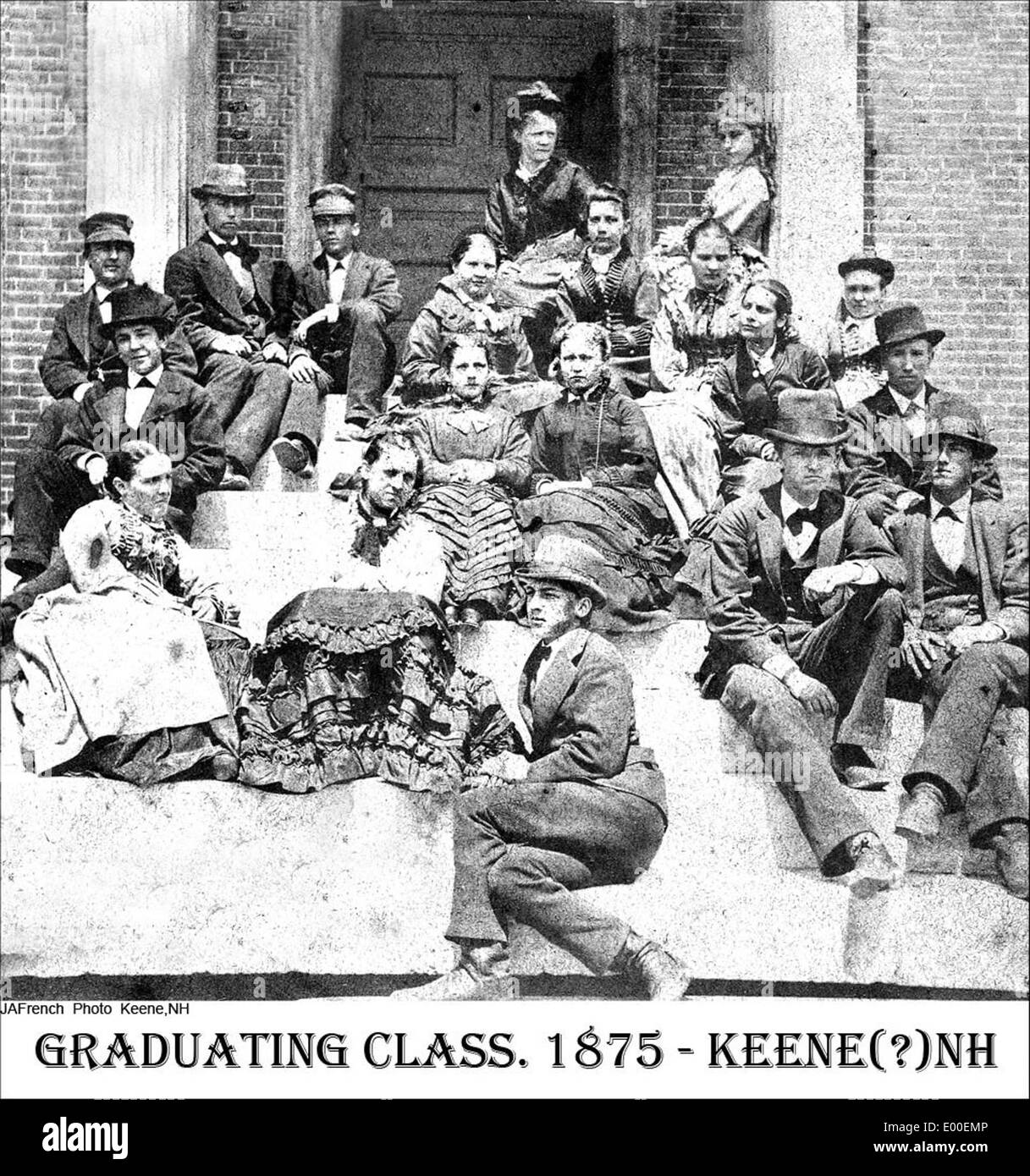 This vintage photograph features the graduating class of 1875 from the ...