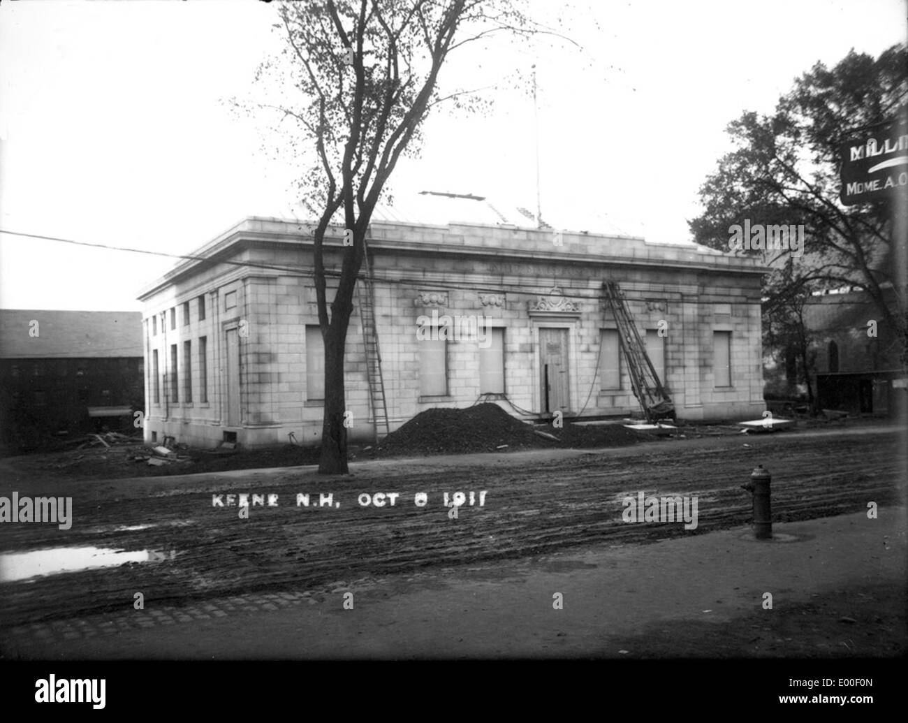This image shows the construction of the Post Office building in Keene ...