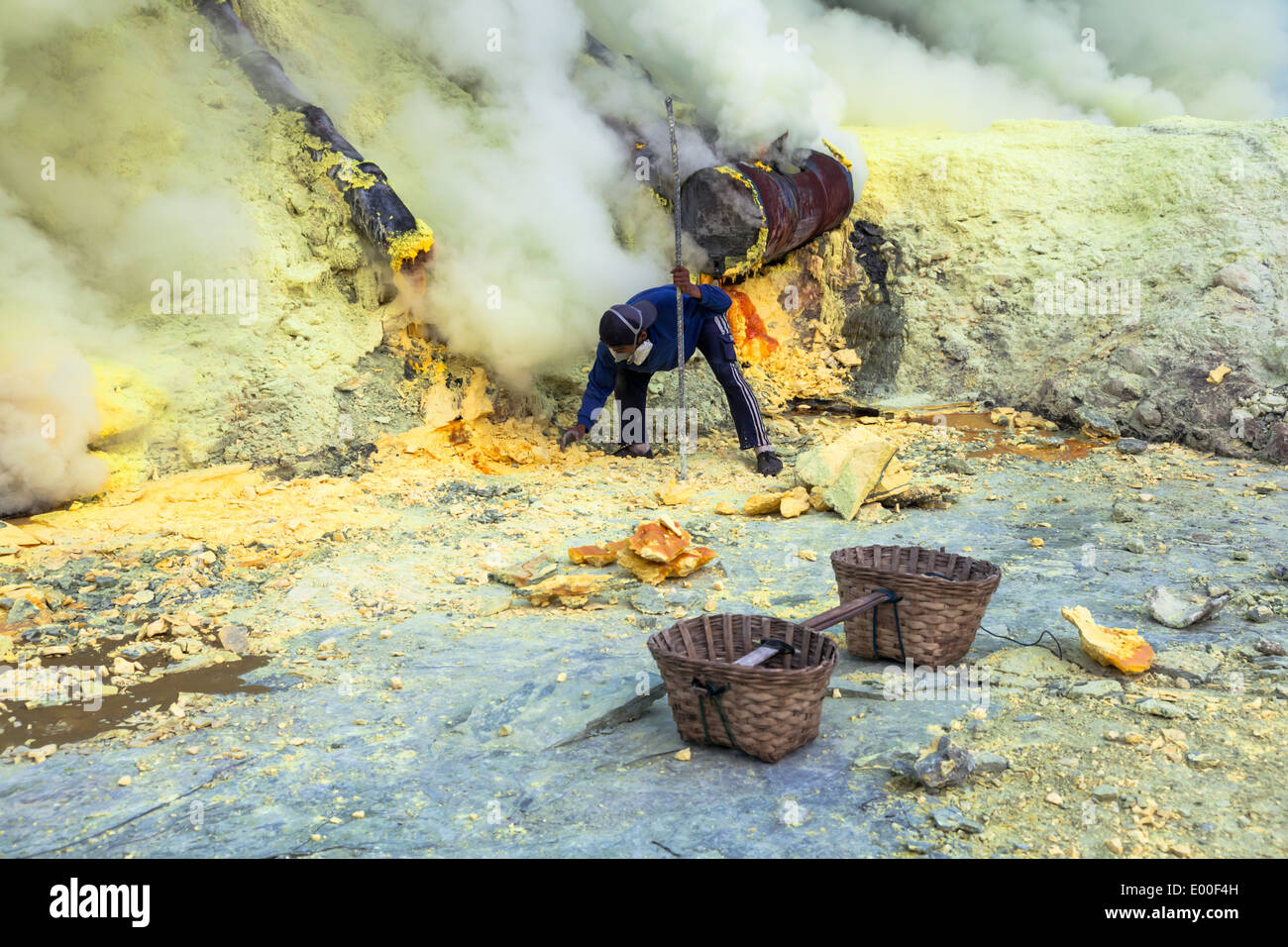Sulphur mine at kawah ijen hi-res stock photography and images - Alamy