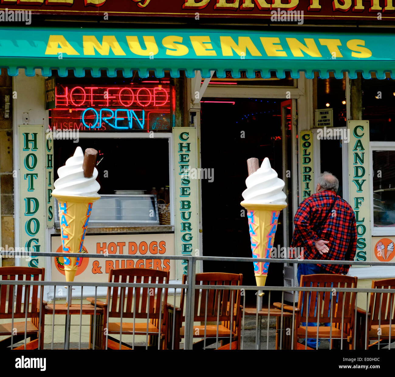 An amusement arcade on the south parade Matlock Bath Derbyshire England ...