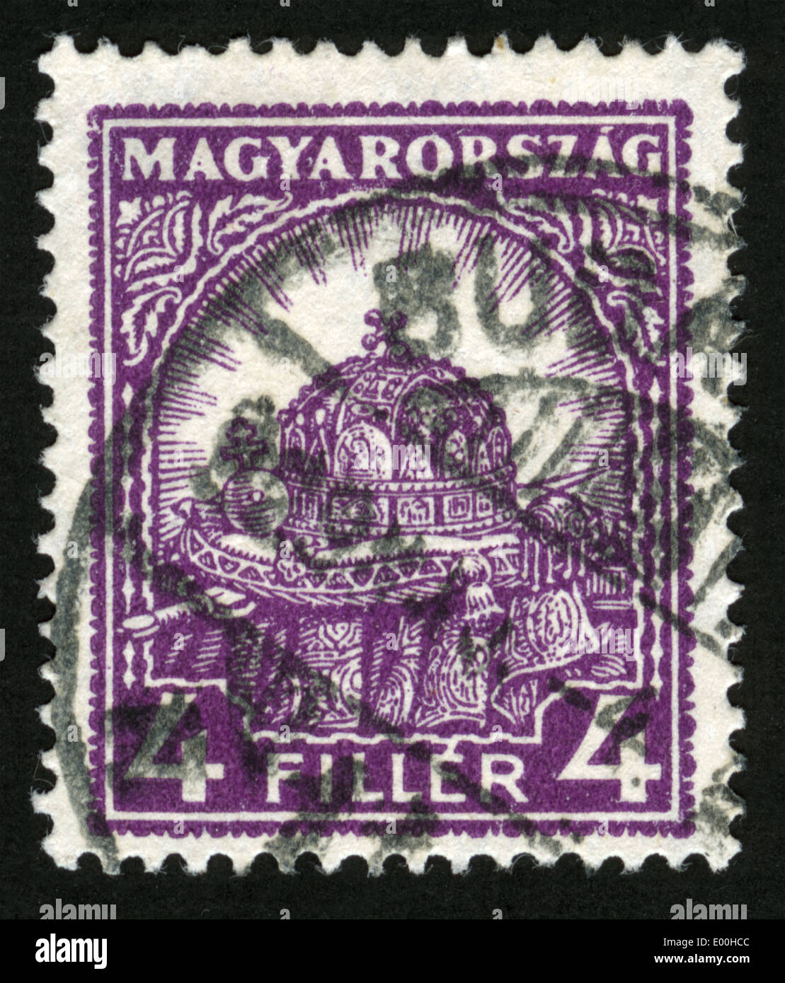 HUNGARY - CIRCA 1926: stamp printed by Hungary, shows Crown of St ...