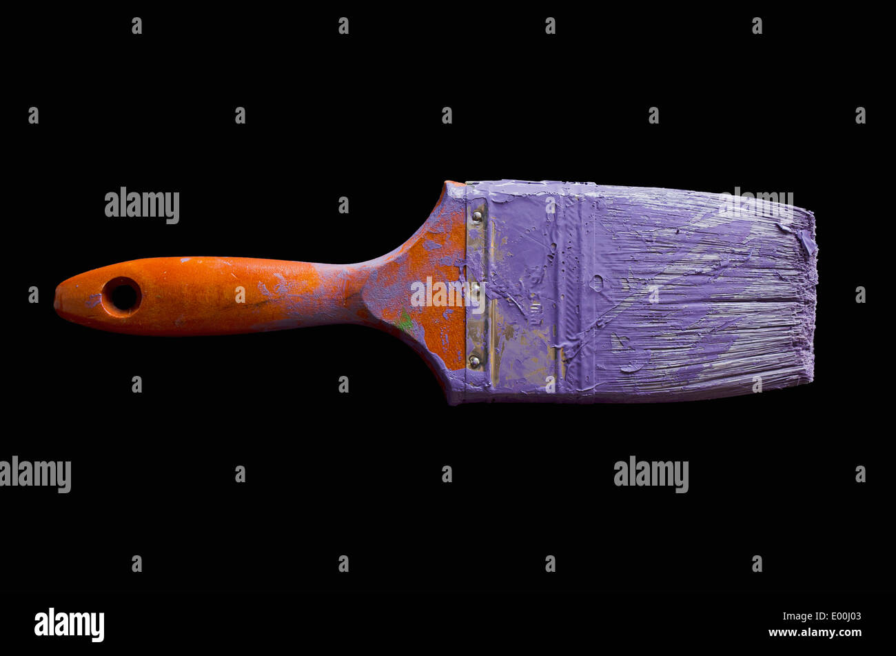 Paintbrush with purple paint Stock Photo - Alamy