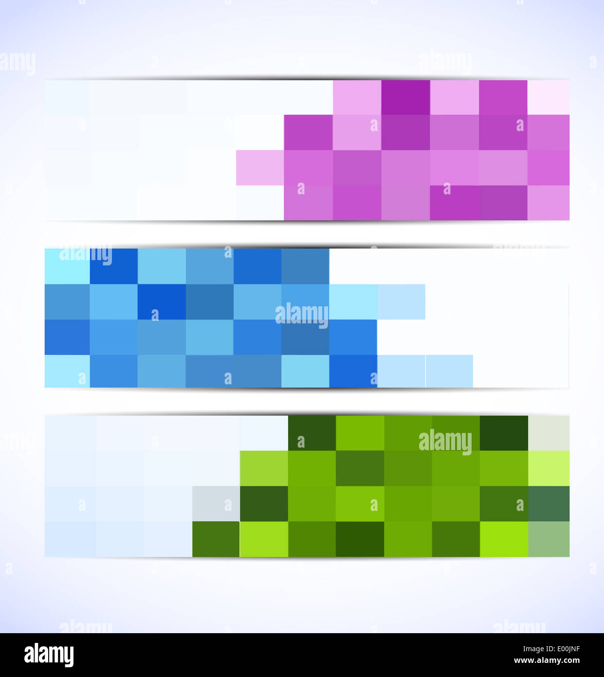 Set of colorful pixelated banners. Abstract illustration Stock Photo ...