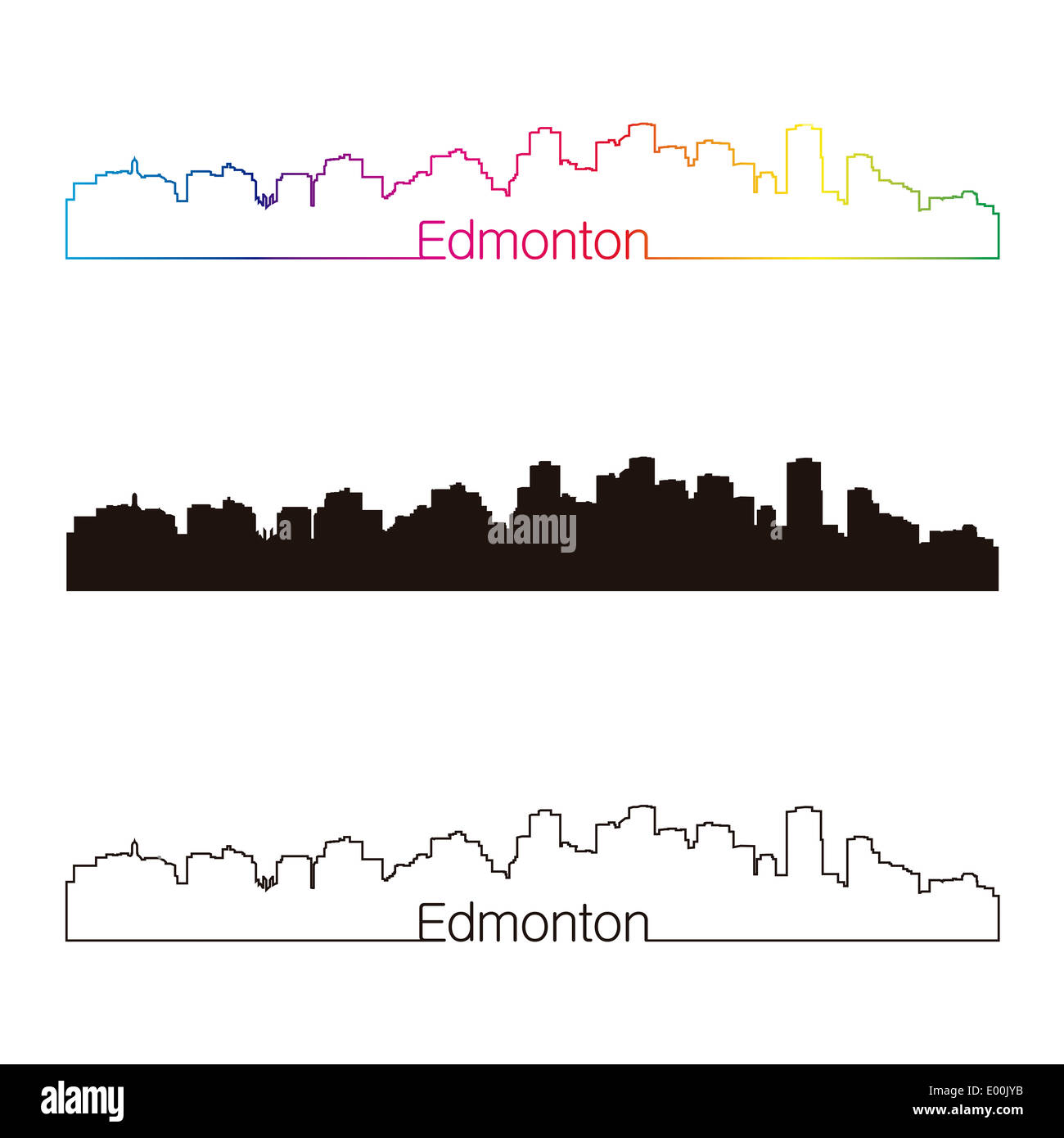 Edmonton skyline linear style Stock Photo - Alamy