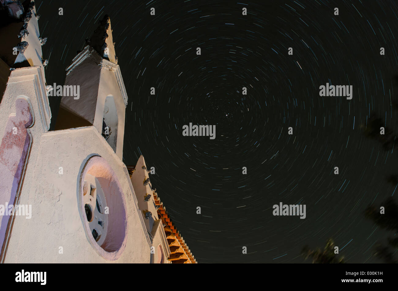 the facade of a church and the stars Stock Photo - Alamy