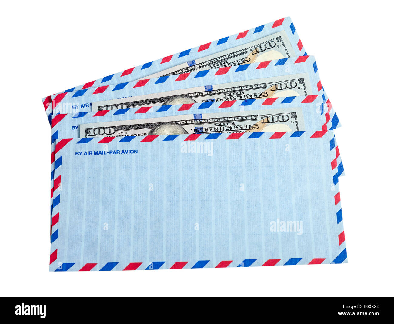 Envelopes and cash in dollars isolated on white background Stock Photo ...