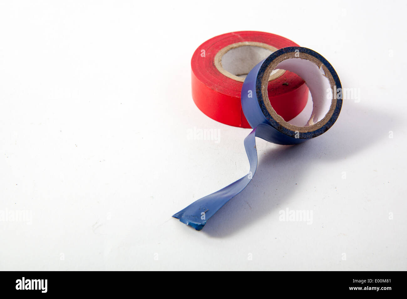 Red and blue electrical phasing tape Stock Photo - Alamy