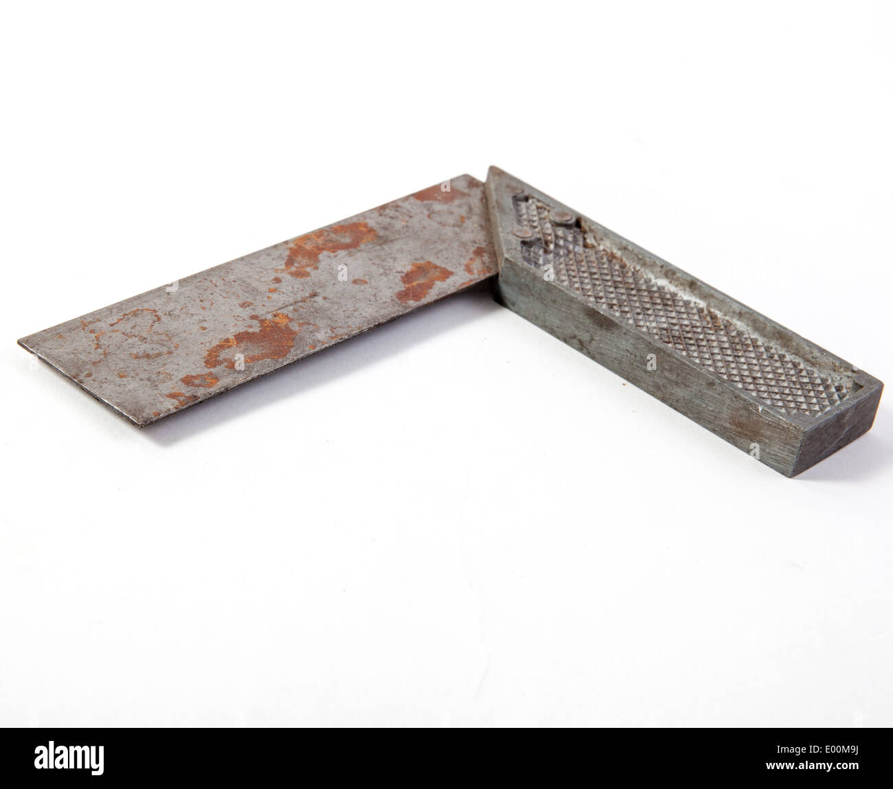 An old steel engineers/carpenters precision try square Stock Photo - Alamy