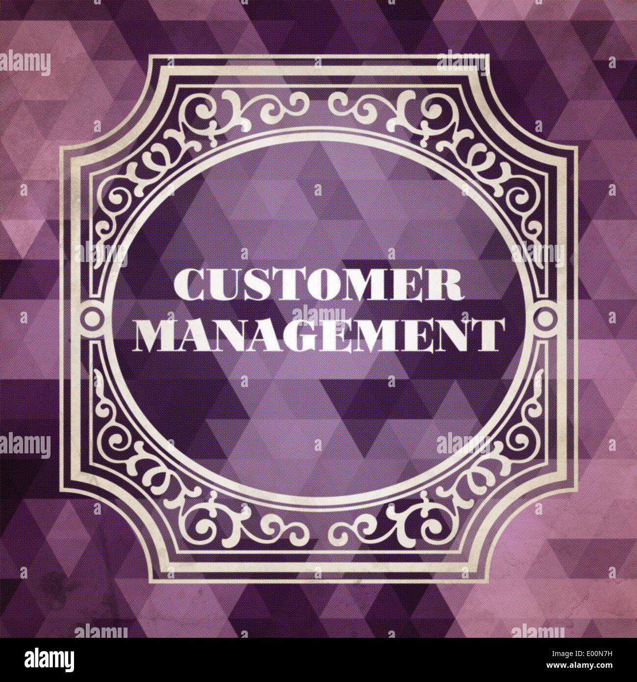 Customer Management Concept. Vintage design. Purple Background made of ...