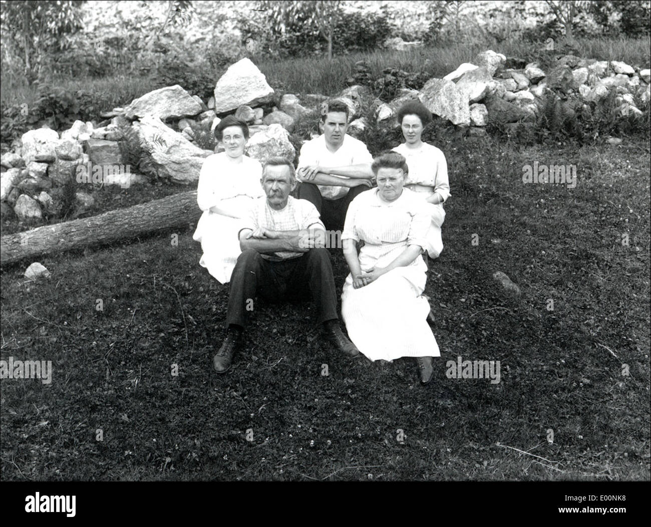A historical photograph of a family in Keene, New Hampshire, captured ...