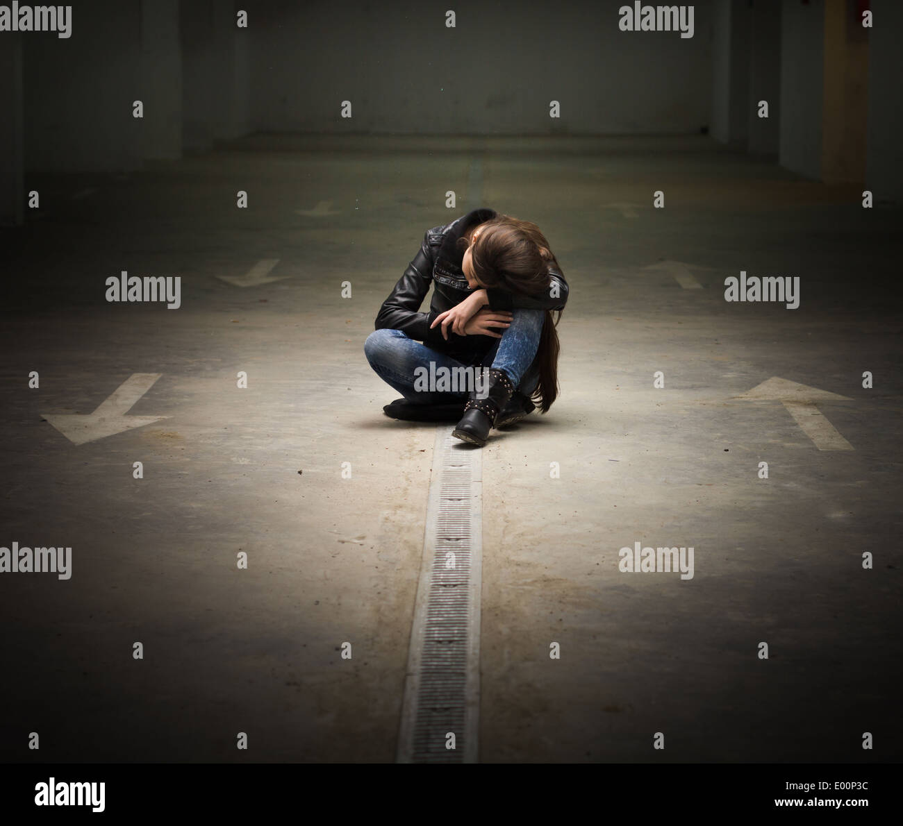 Depressed teenage girl with hands over face Stock Photo - Alamy