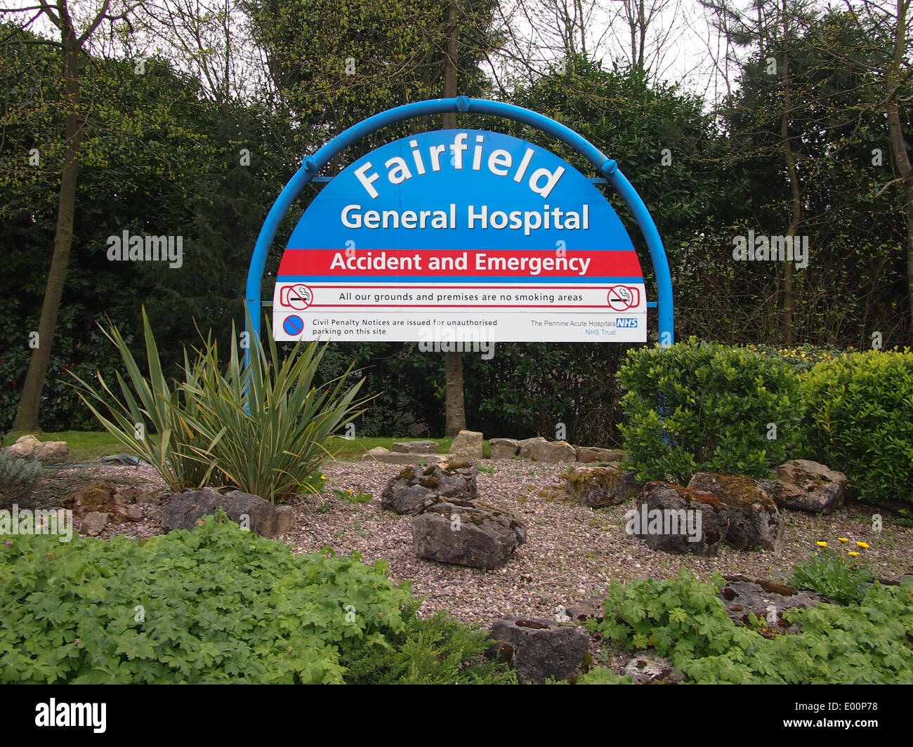 The Entrance sign to Fairfield General Hospital in Bury, Lancashire ...
