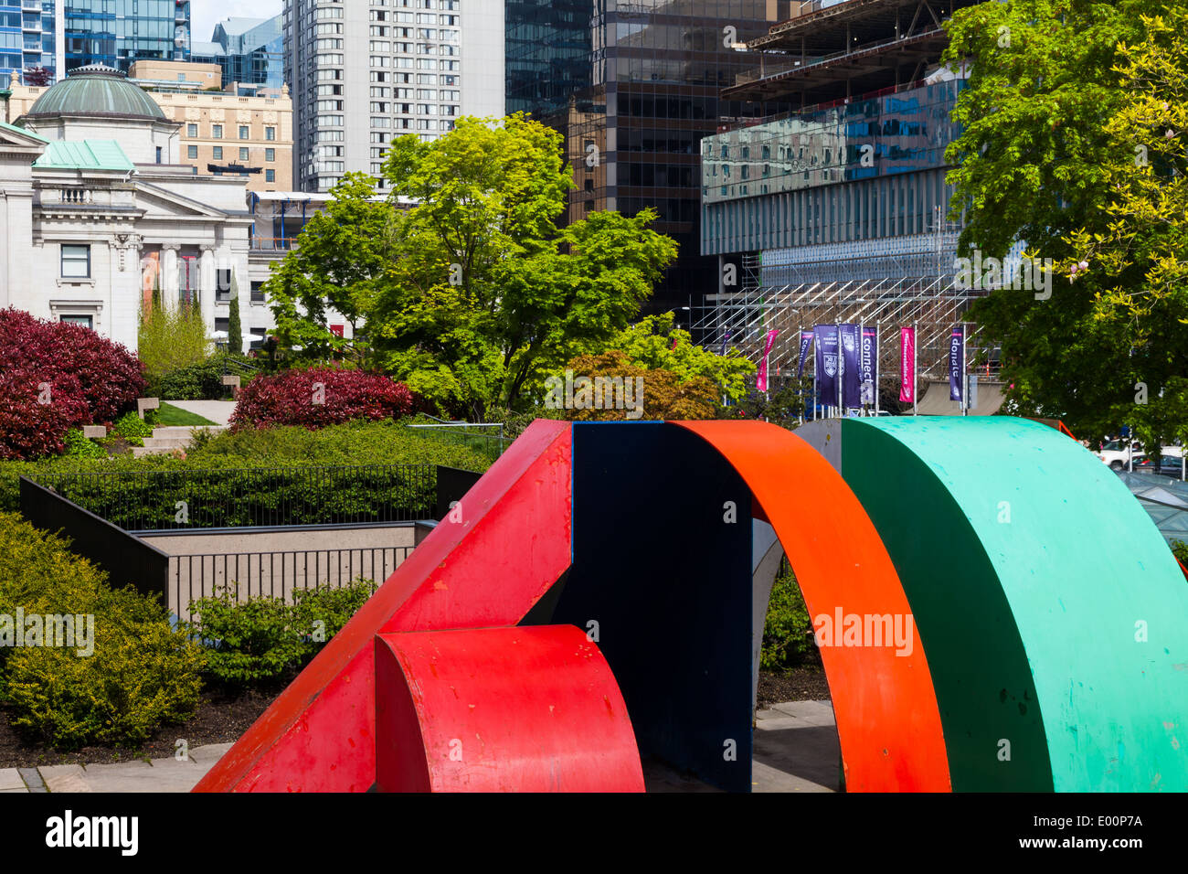 Artwork installation in Robson Square, Vancouver, Canada Stock Photo ...