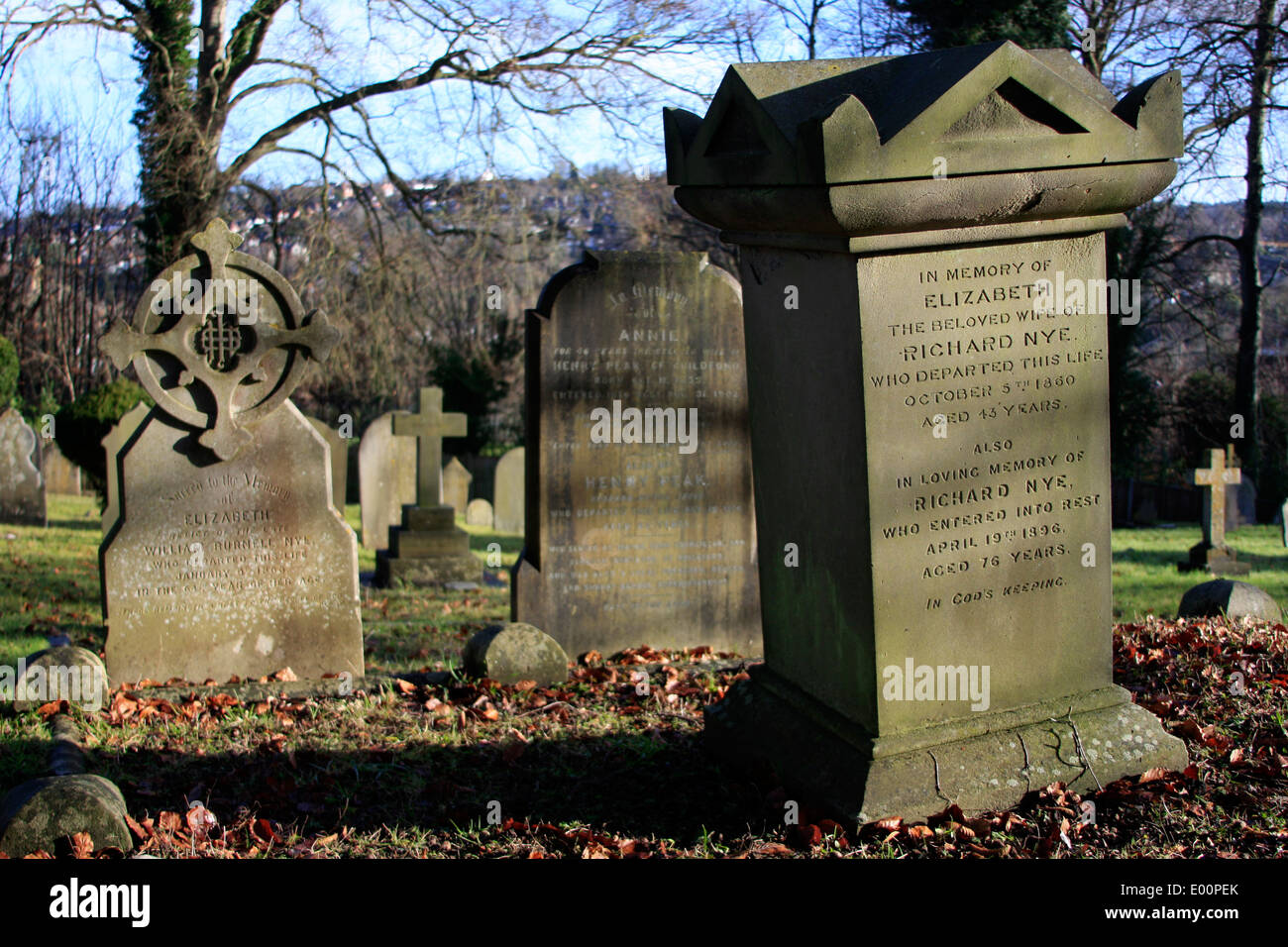 Gravestones in The Mount Cemetery in Guildford, Surrey, England Stock ...