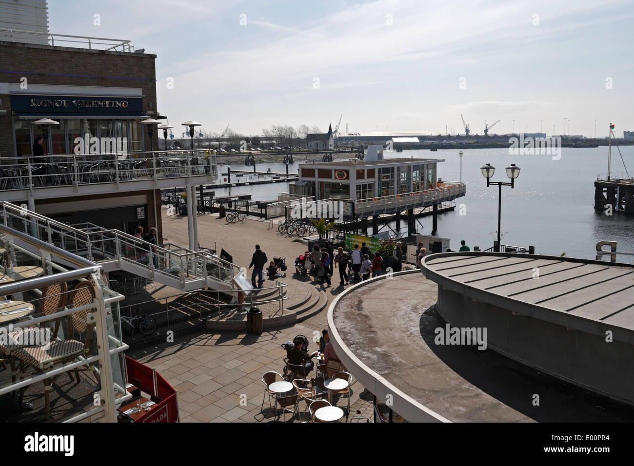 View of Mermaid Quay in Cardiff Bay Wales, Waterfront Stock Photo - Alamy