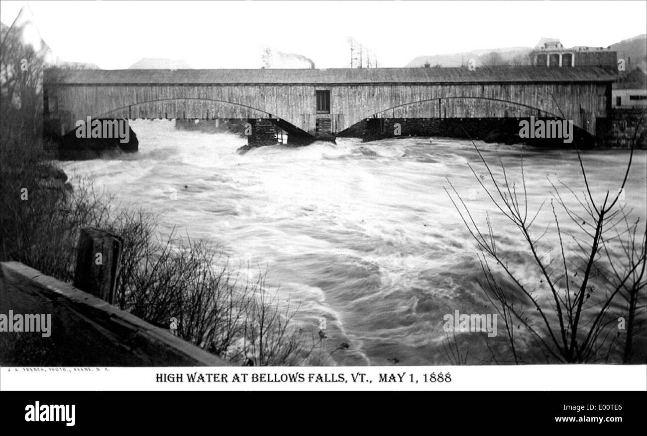 The Connecticut River at Bellows Falls, Vermont, is shown experiencing ...