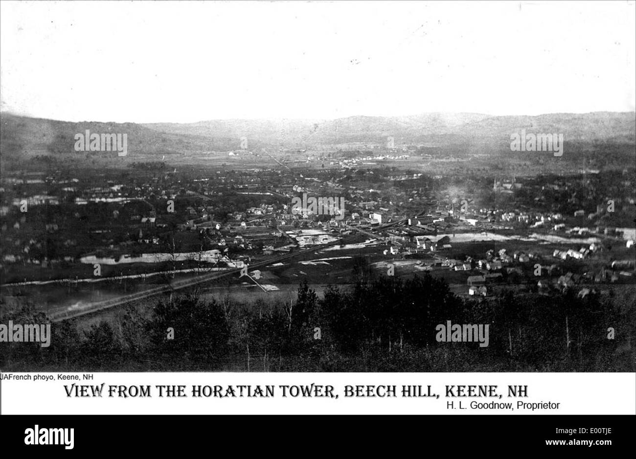 A bird's eye view of Keene, New Hampshire, captured from Beech Hill ...