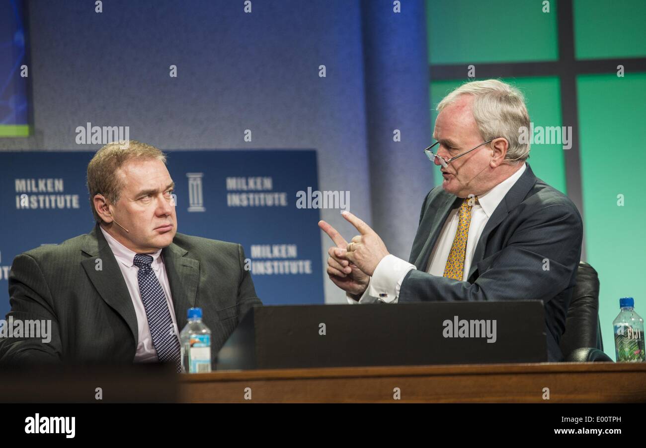 Los Angeles, California, USA. 28th Apr, 2014. Scott Minerd, left ...