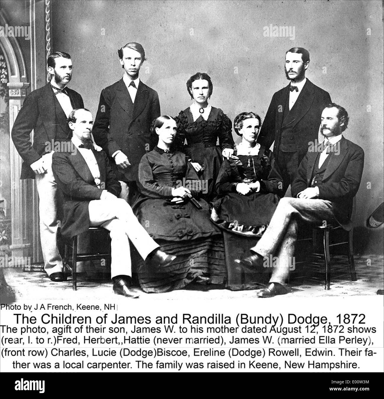 This family portrait includes the children of James and Randilla Dodge ...
