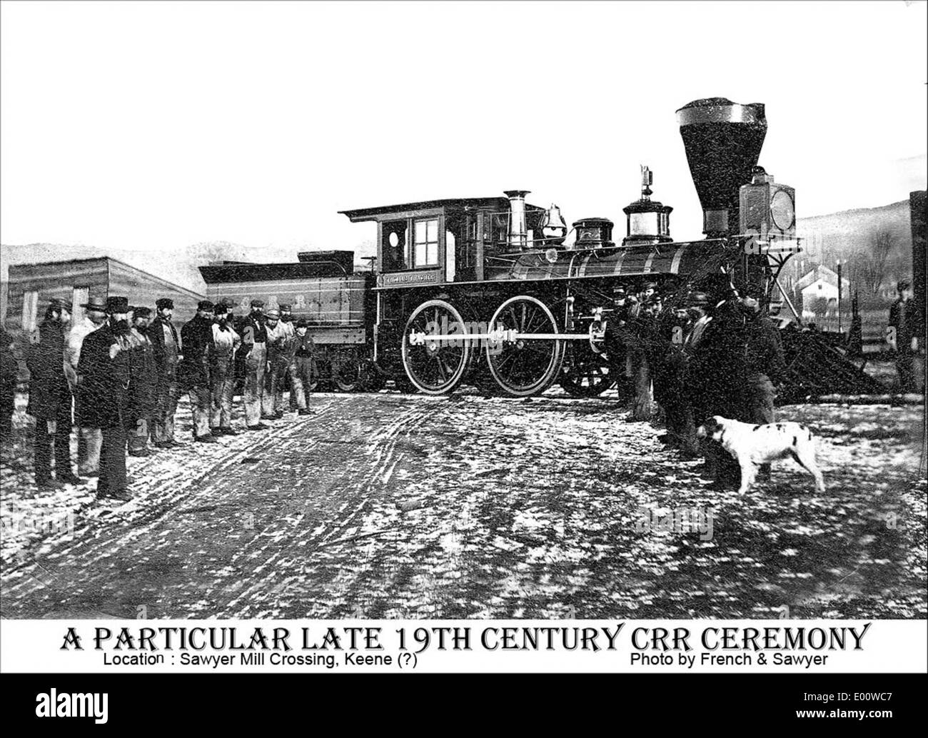 This photograph captures a ceremony held by the Cheshire Railroad in ...