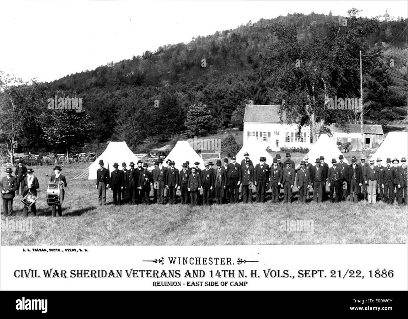 This photograph captures a reunion of Civil War veterans, including ...
