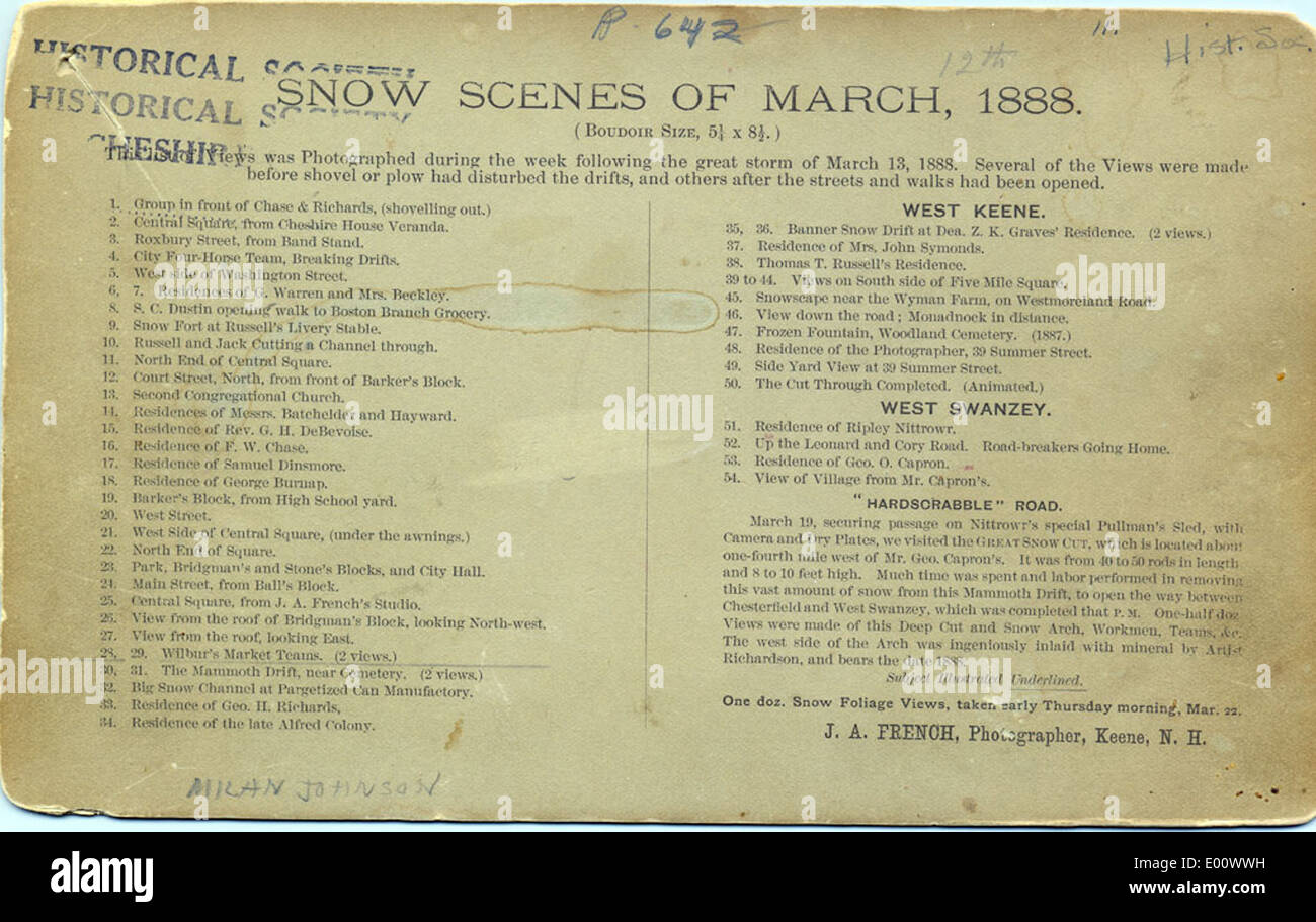 The Blizzard of 1888, captured in photos by J.A. French, documents the ...