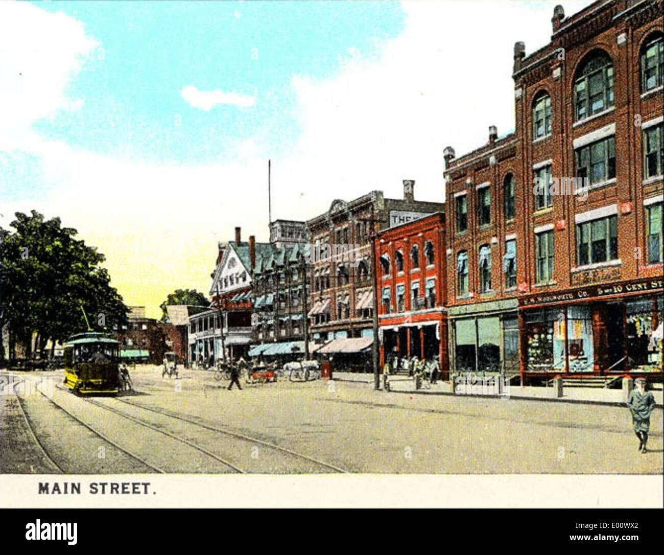 A historical photograph of Main Street in Keene, New Hampshire, looking north. This image ...