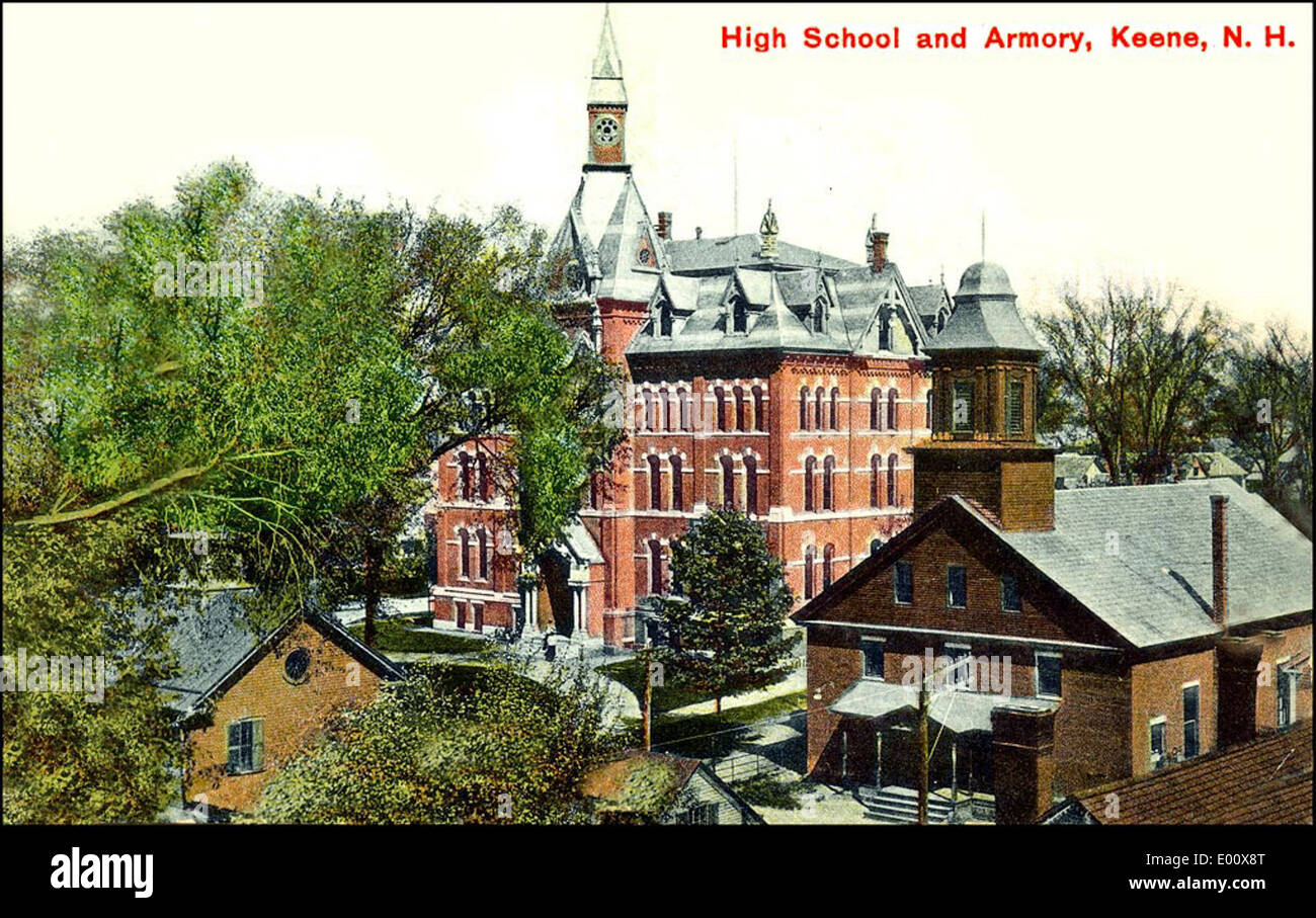 This image features the historical Keene High School in Keene, New ...