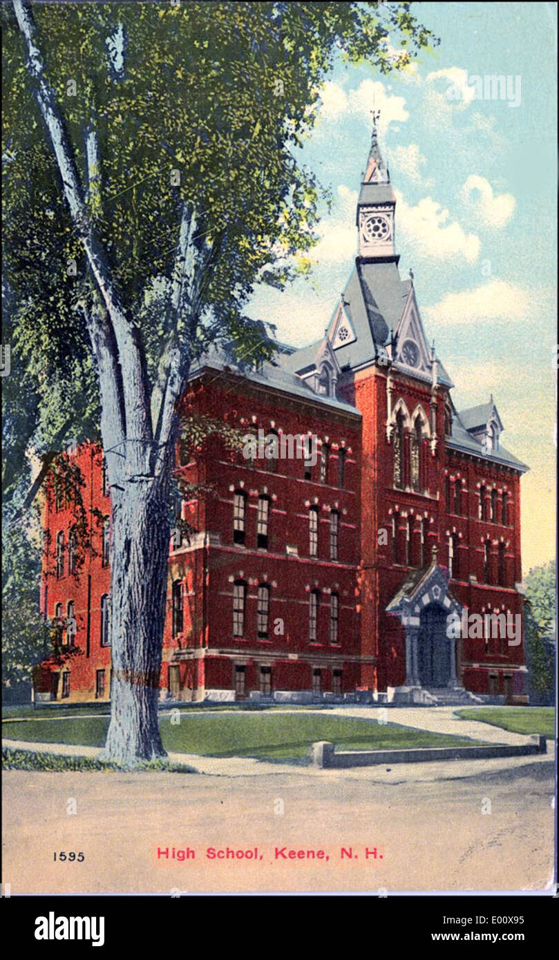 Historic photograph of the old Keene High School in Keene, New ...