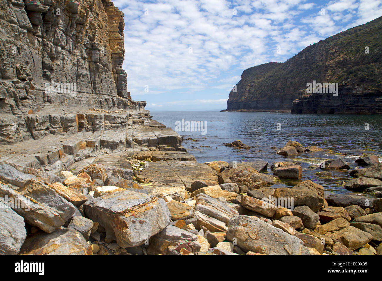 Tunnel Bay and the cliffs of Shipstern Bluff Stock Photo - Alamy