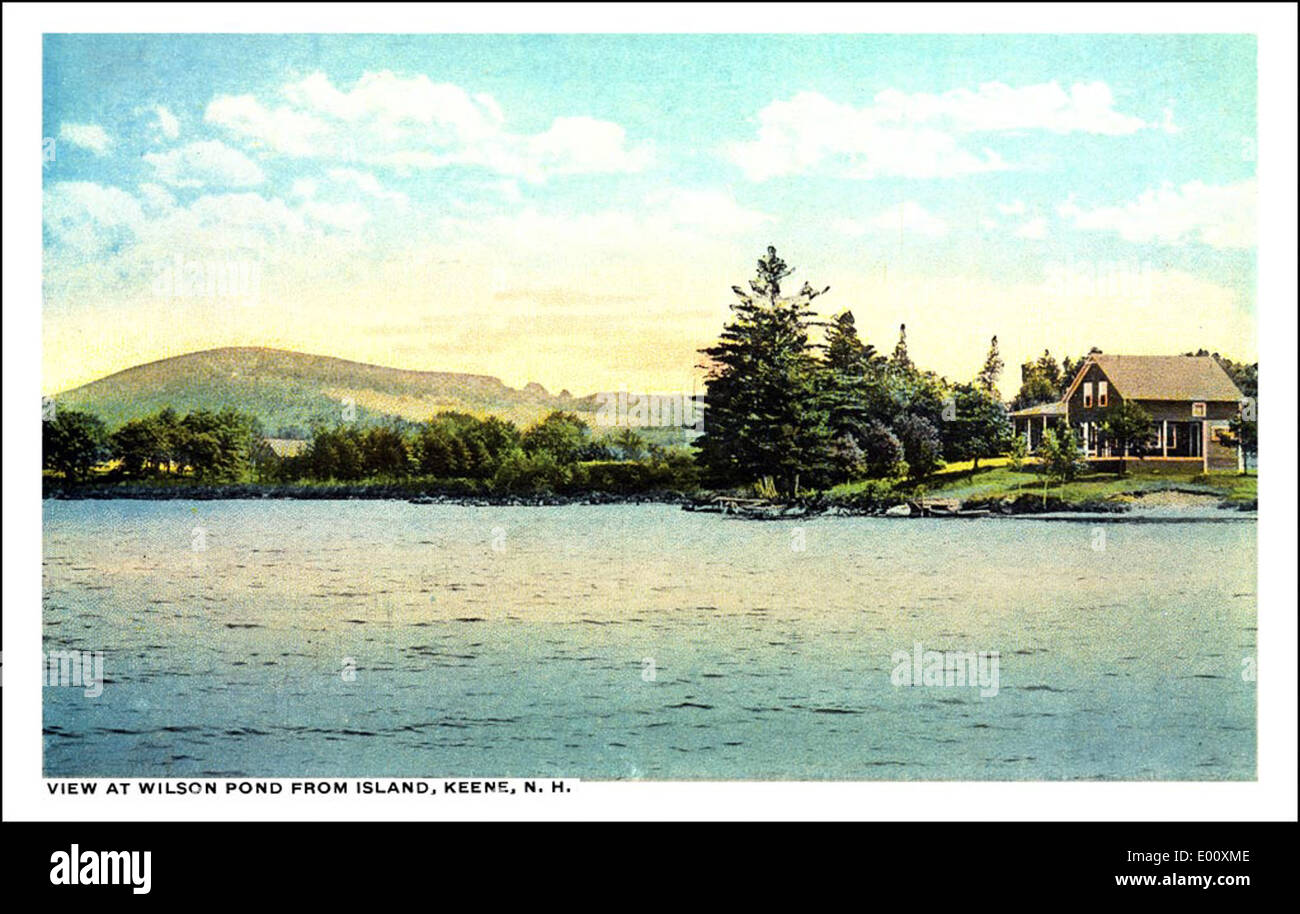 A photograph of Wilson Pond in Keene, New Hampshire. The serene image ...