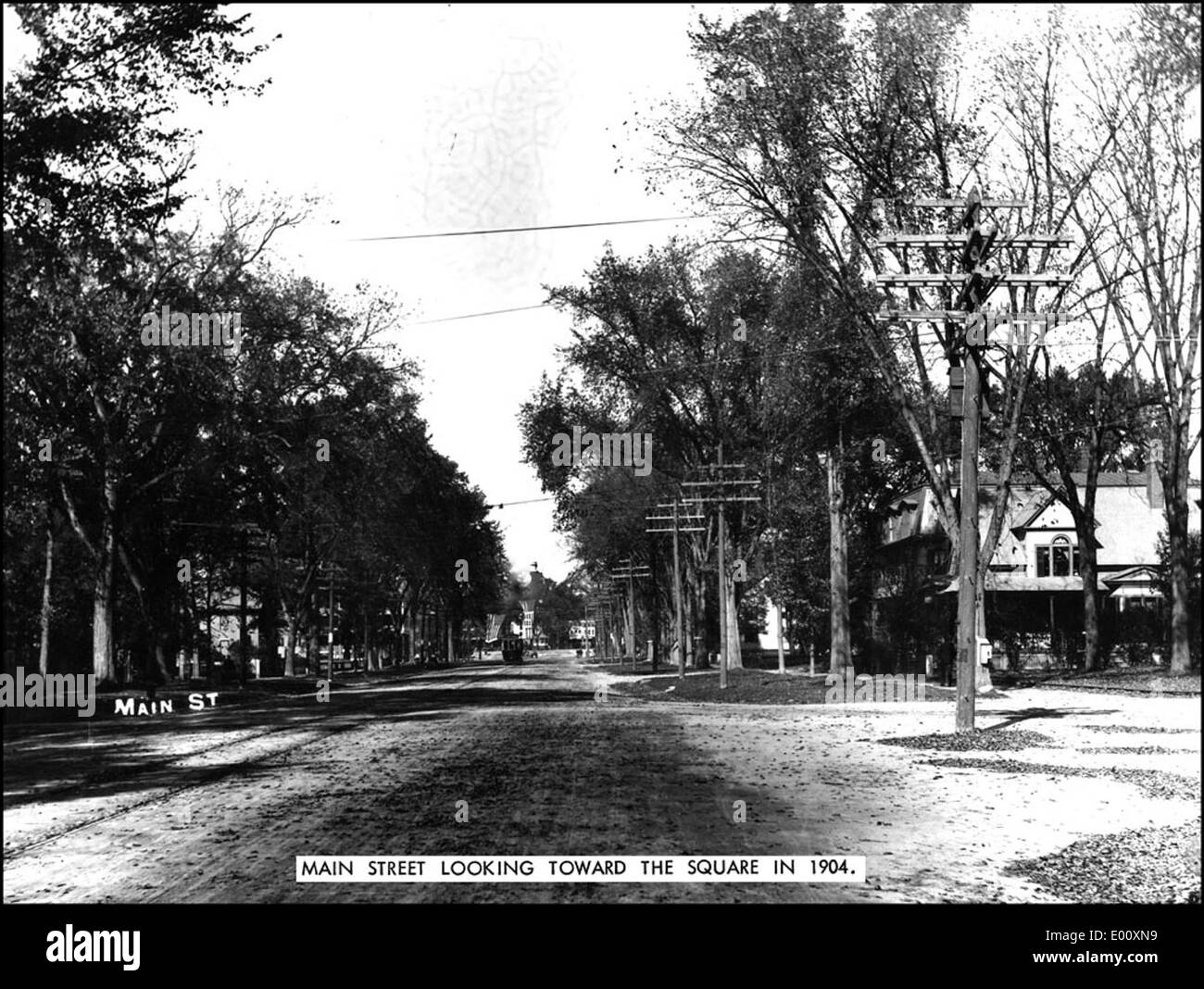This historic photograph taken in 1904 shows Main Street in Keene, New ...