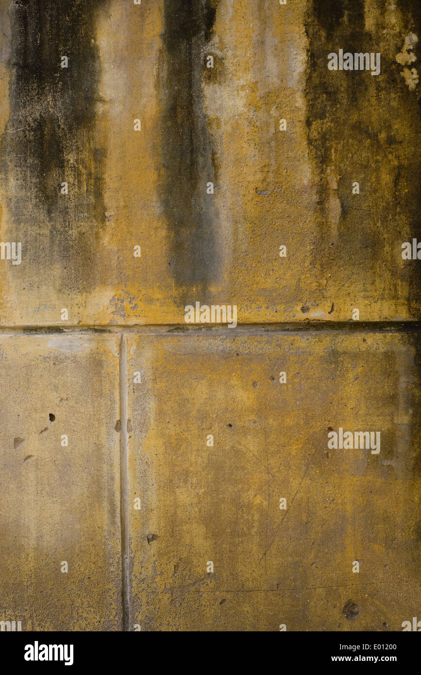 old wall background, mustard yellow wall, weathered and moldy wall ...