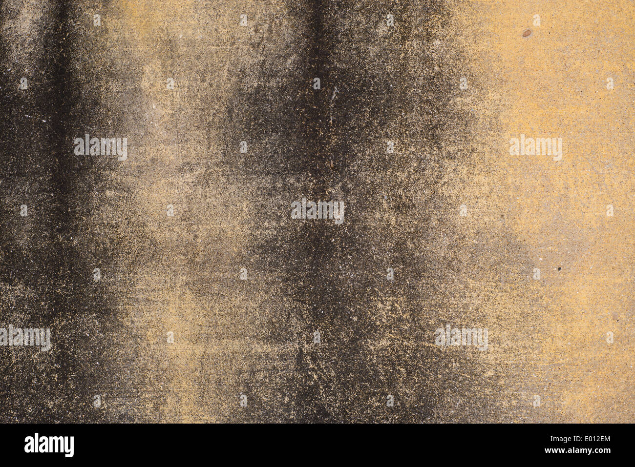 old wall background, light mustard yellow with black mold wall, cement ...