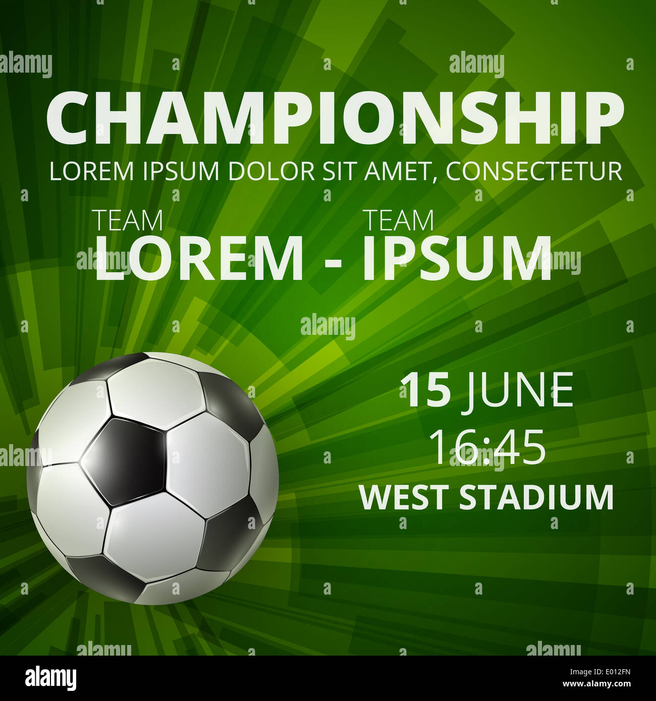 Football Soccer ball abstract flyer design, Vector background Stock ...