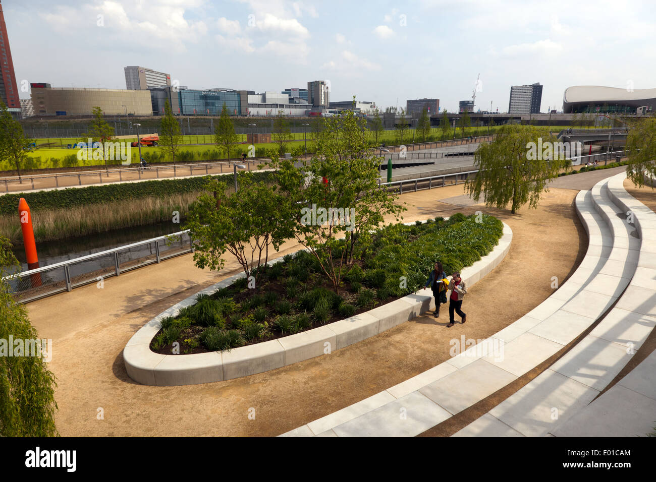 Landscaping in the Queen Elizabeth II Olympic Park, Stratford Stock ...
